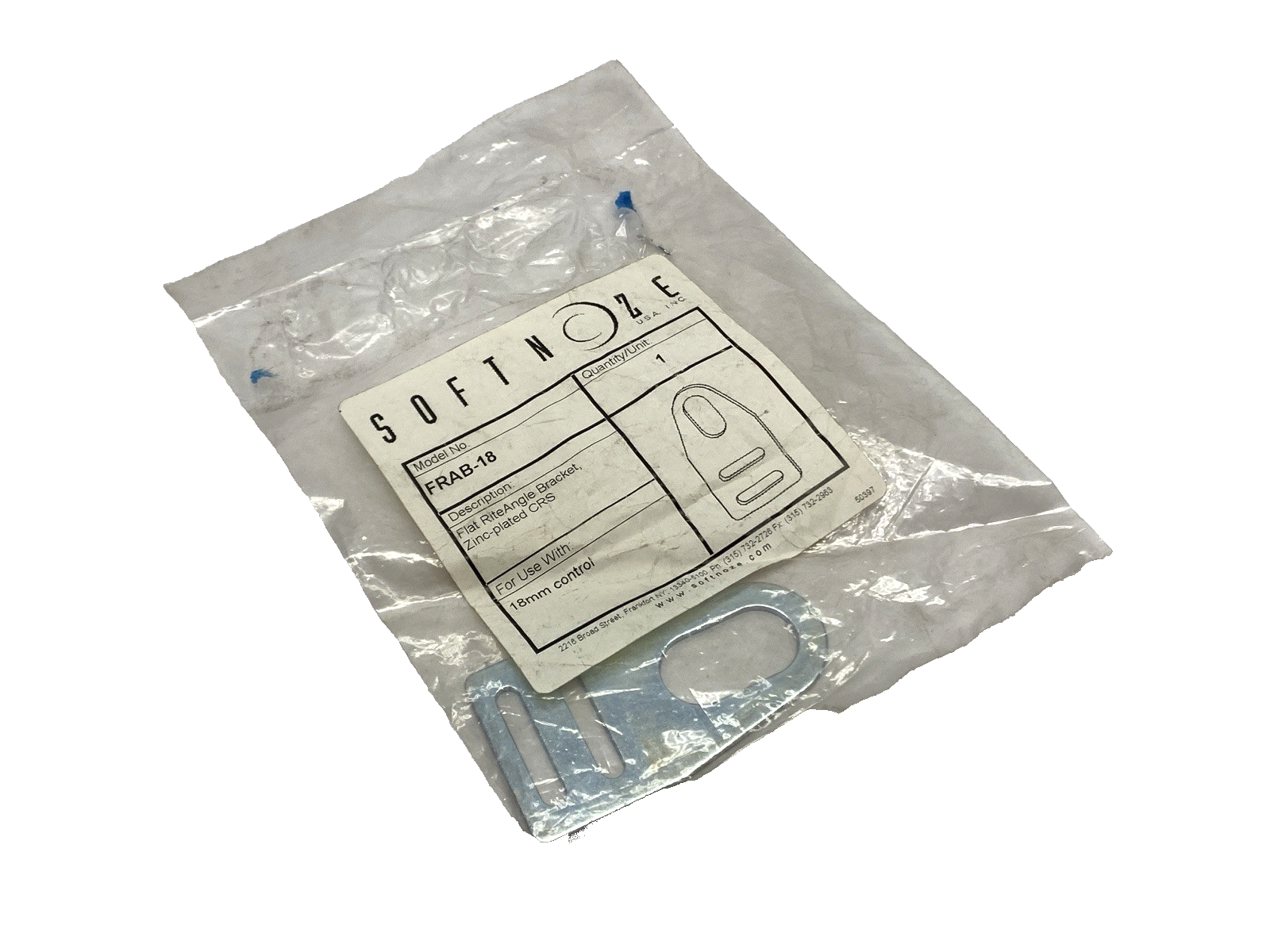 FRAB-18 | Softnoze FRAB-18 Flat Right Angle Bracket Zinc Plated