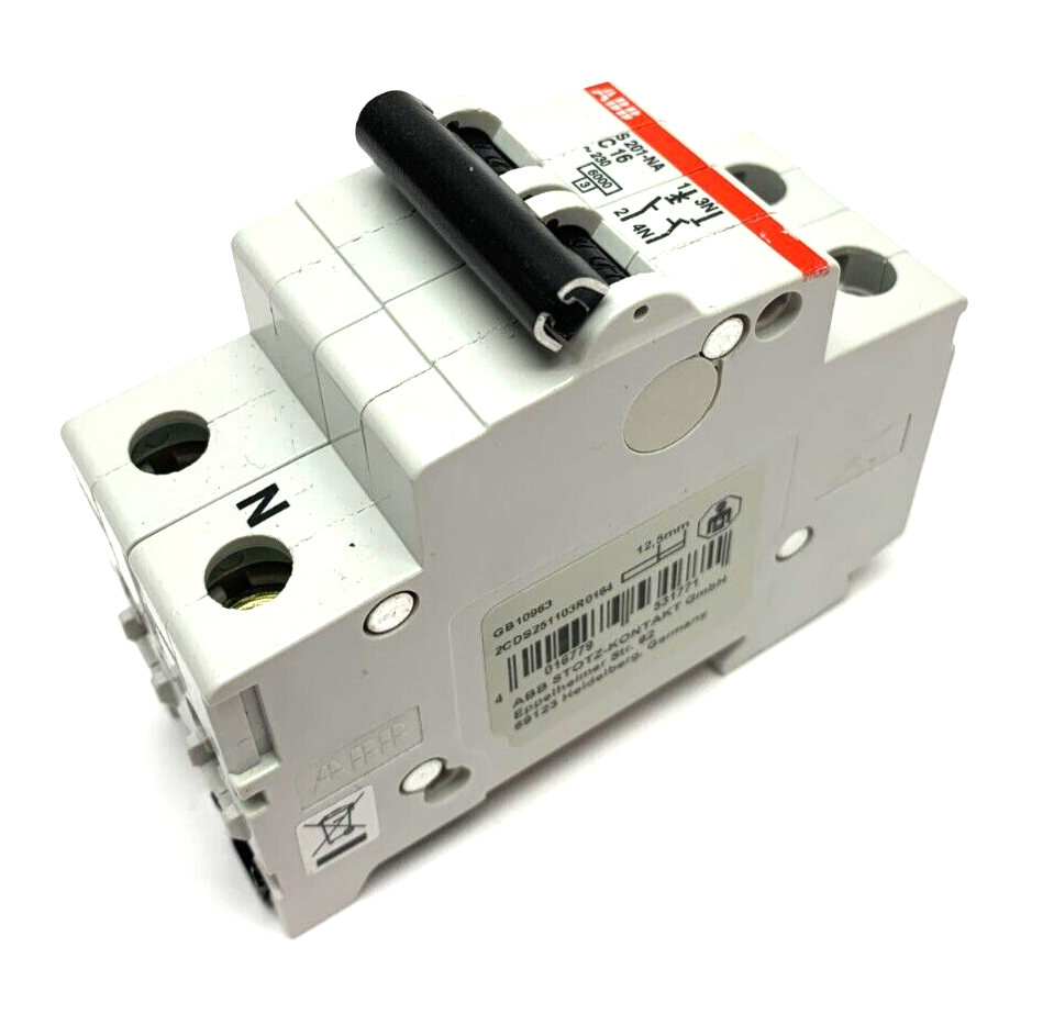 ABB S201-NA C16 2-Pole Circuit Breaker 2CDS251103R0164