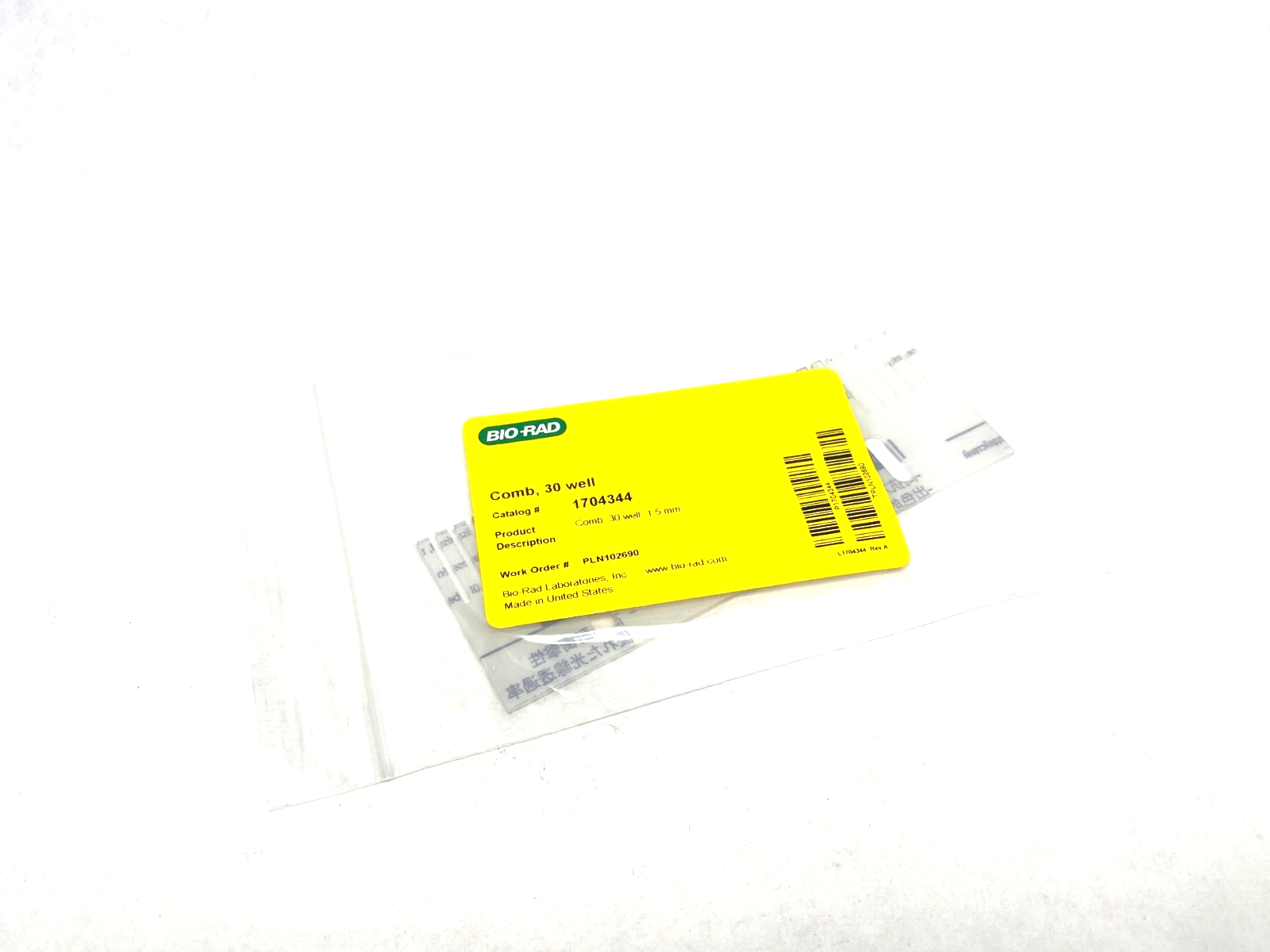 1704344 | Bio Rad 1704344 Adjustable Height Comb 30-Well 1.5mm for Sub ...