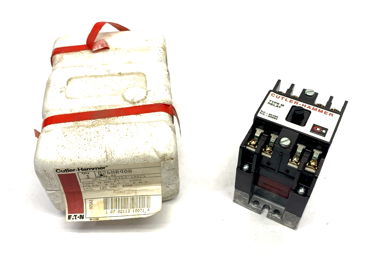 D26MR40A | Eaton Series A3 Type M Relay 600V, 4 N.O. 120VAC Coil - New