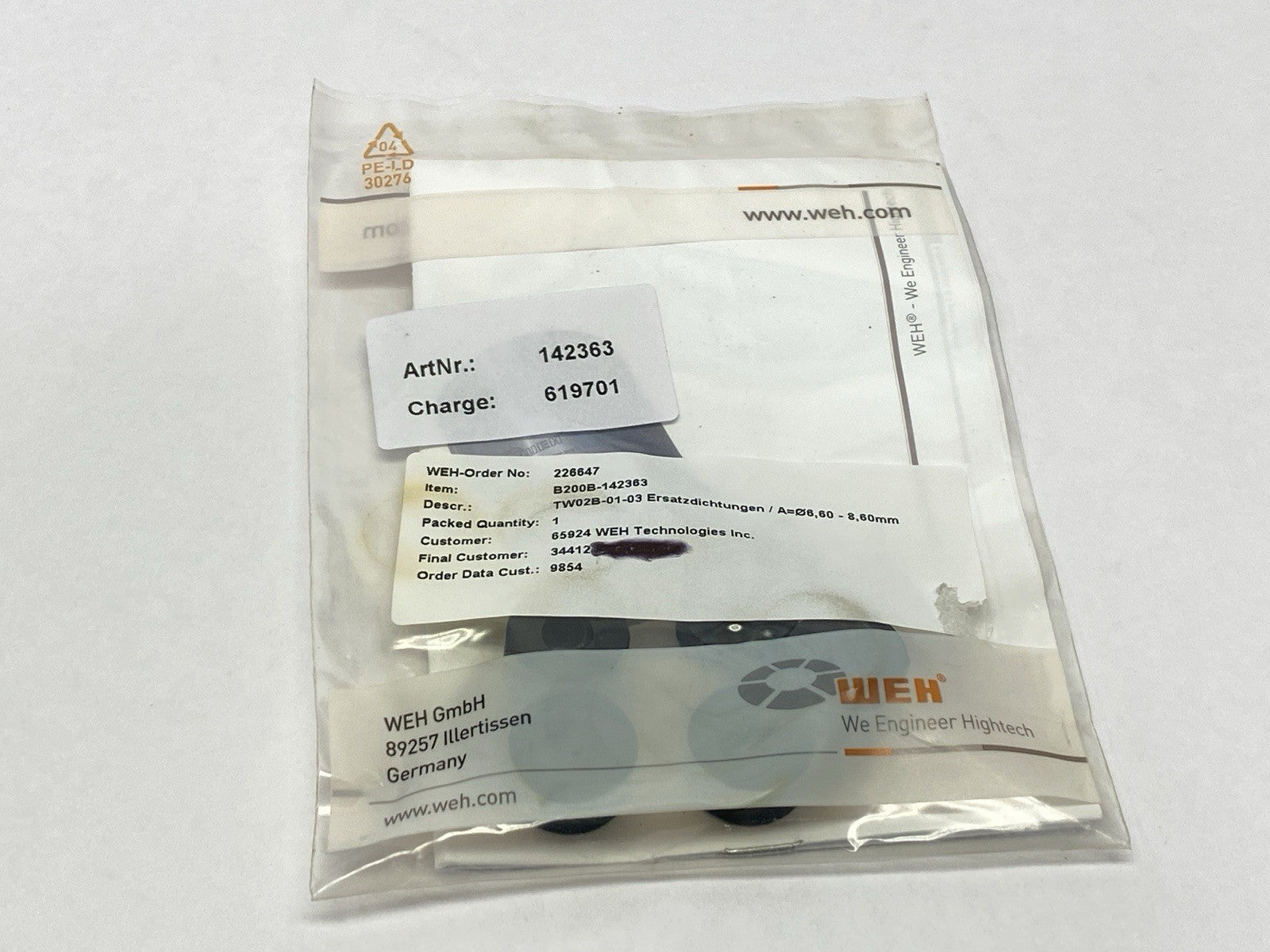 B200B-142363 | WEH B200B-142363 TW02 Quick Connector 6.60-8.60mm