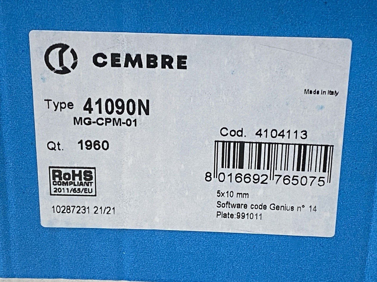 41090N | Cembre 41090N Terminal Marker Tags MG-CPM-01 PKG OF 1960