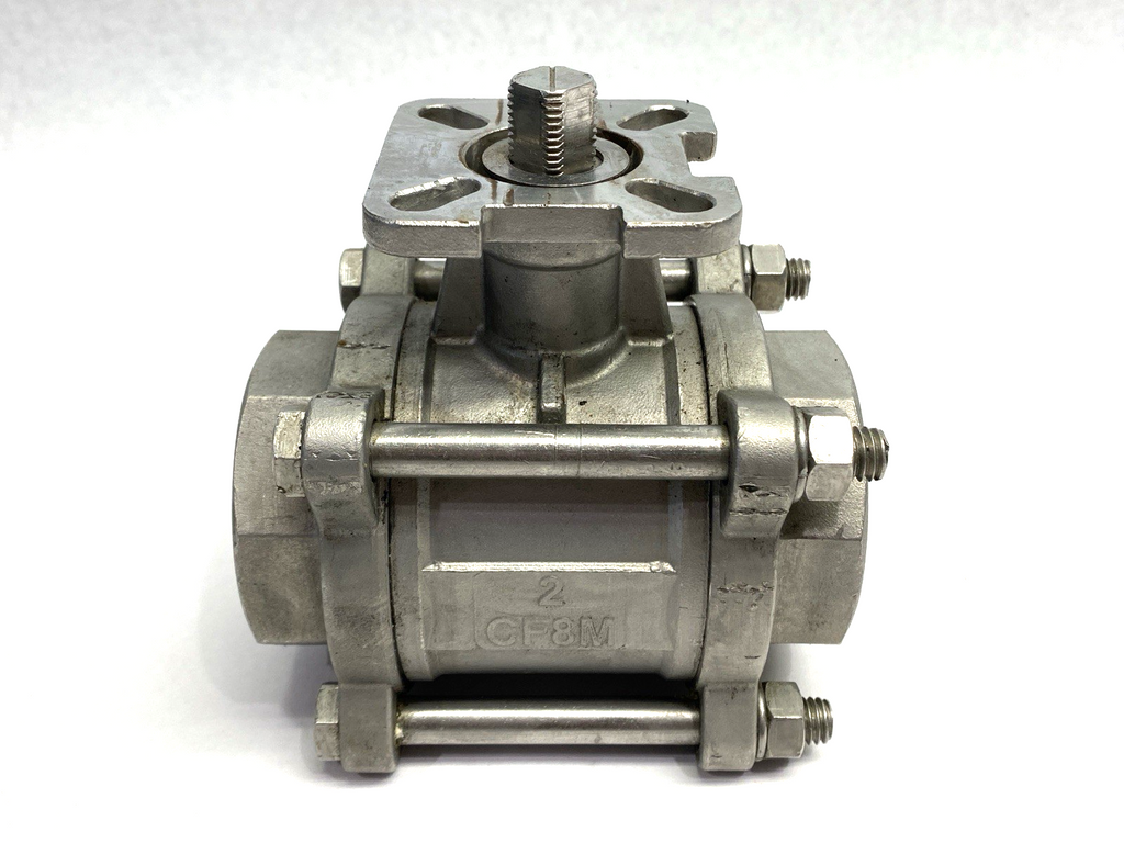 Stainless Steel Ball Valve 2" CF8M 14mm Square Stem Size 1000WOG F05/F