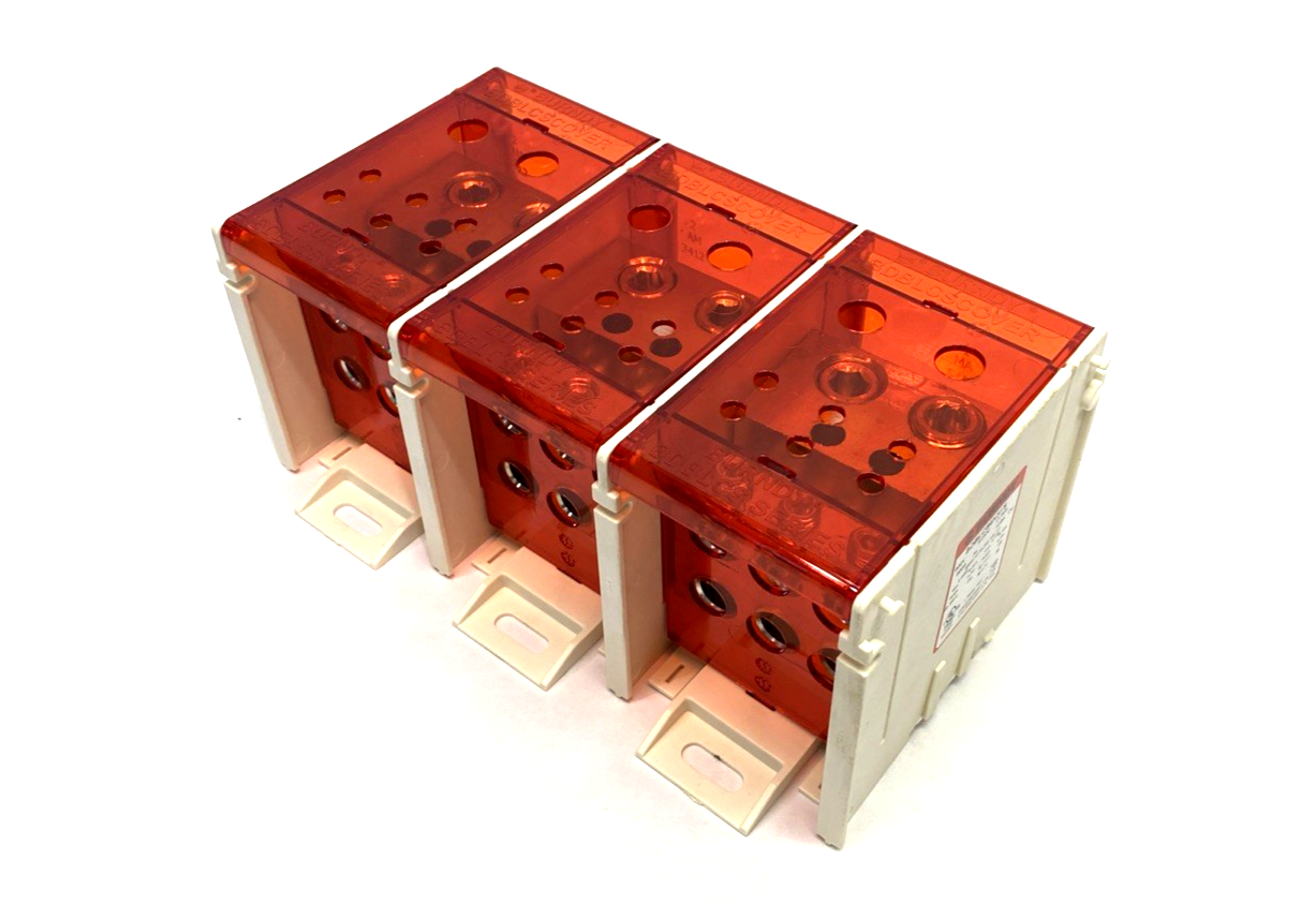 BDBLCS4K3FS | Burndy 3-Pole Power Distribution Block 600V 620A CU9AL