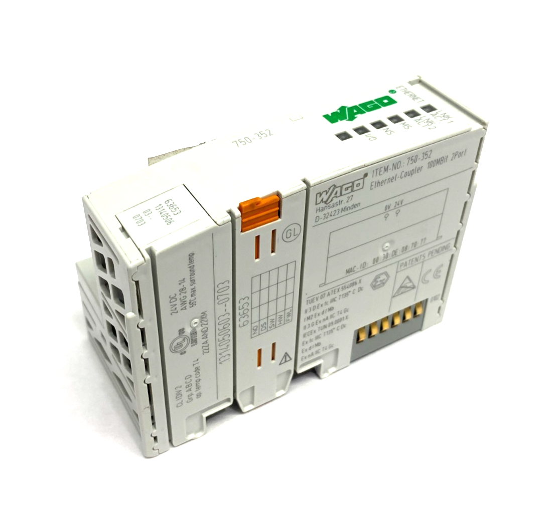 750-352 | Wago Ethernet Fieldbus Coupler 100MBit 2-Port - Used