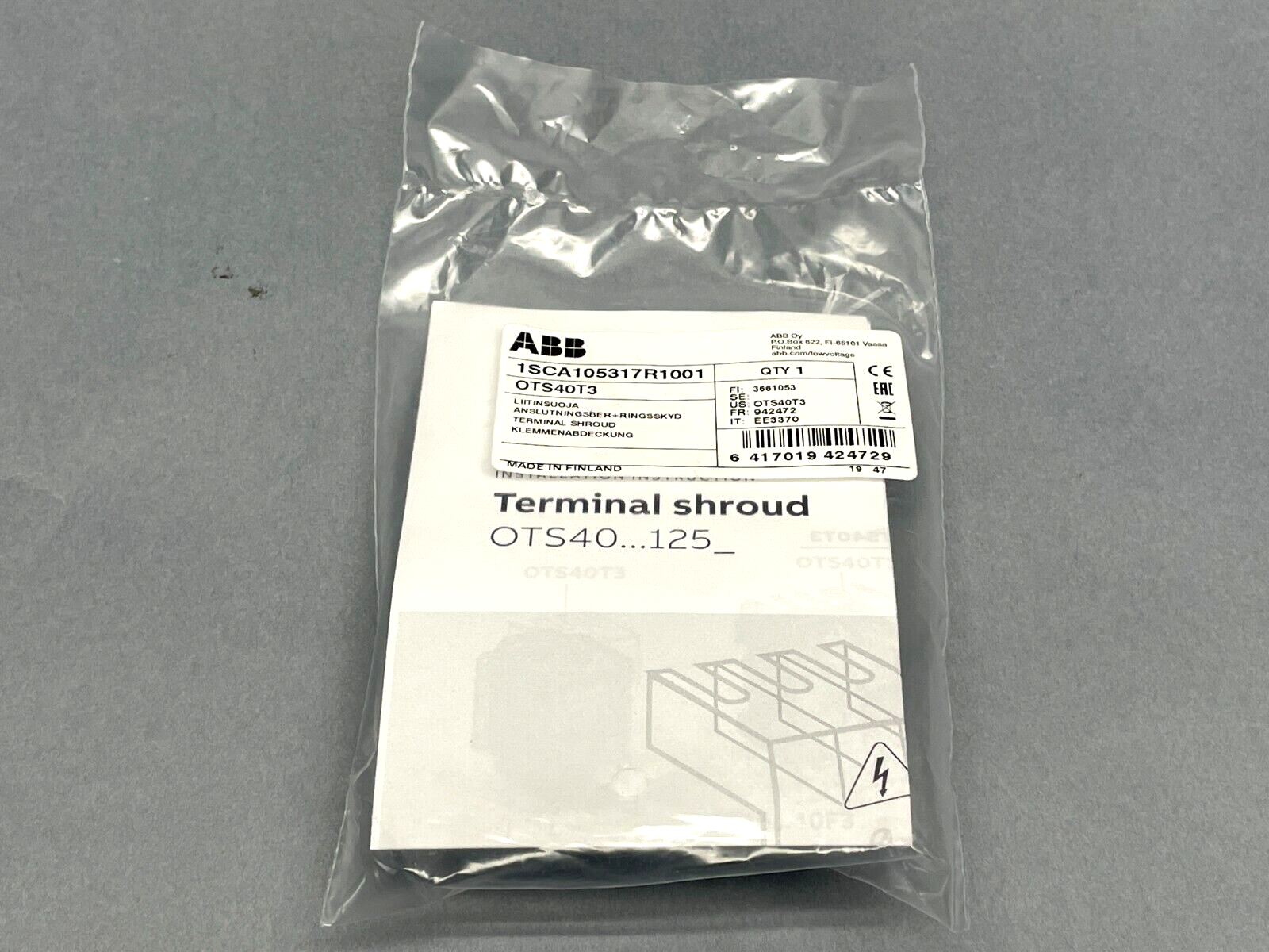 OTS40T3 | ABB OTS40T3 Terminal Switch Shroud Clear Cover 12x35x40mm ...
