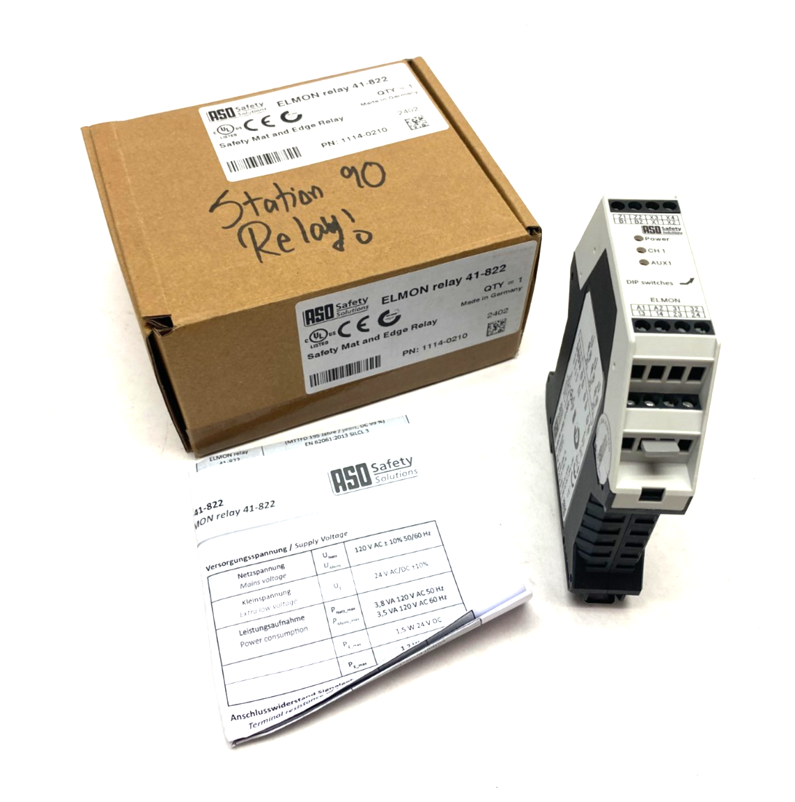 1114-0210,ELMON relay 41-822 | ASO Safety Solutions 1114-0210 Safety ...
