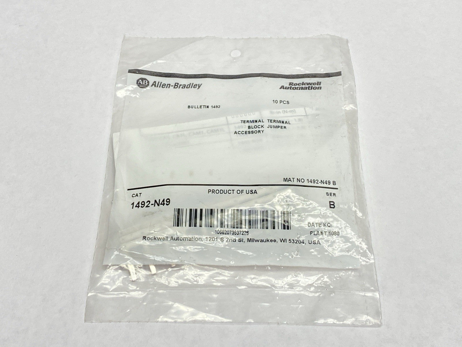 1492-N49 | Allen Bradley Ser B Terminal Block Jumpers 10PCS - New