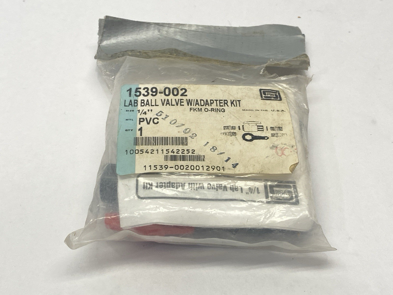 1539-002 | Spears 1539-002 PVC Lab Ball Valve W/ Adapter Kit