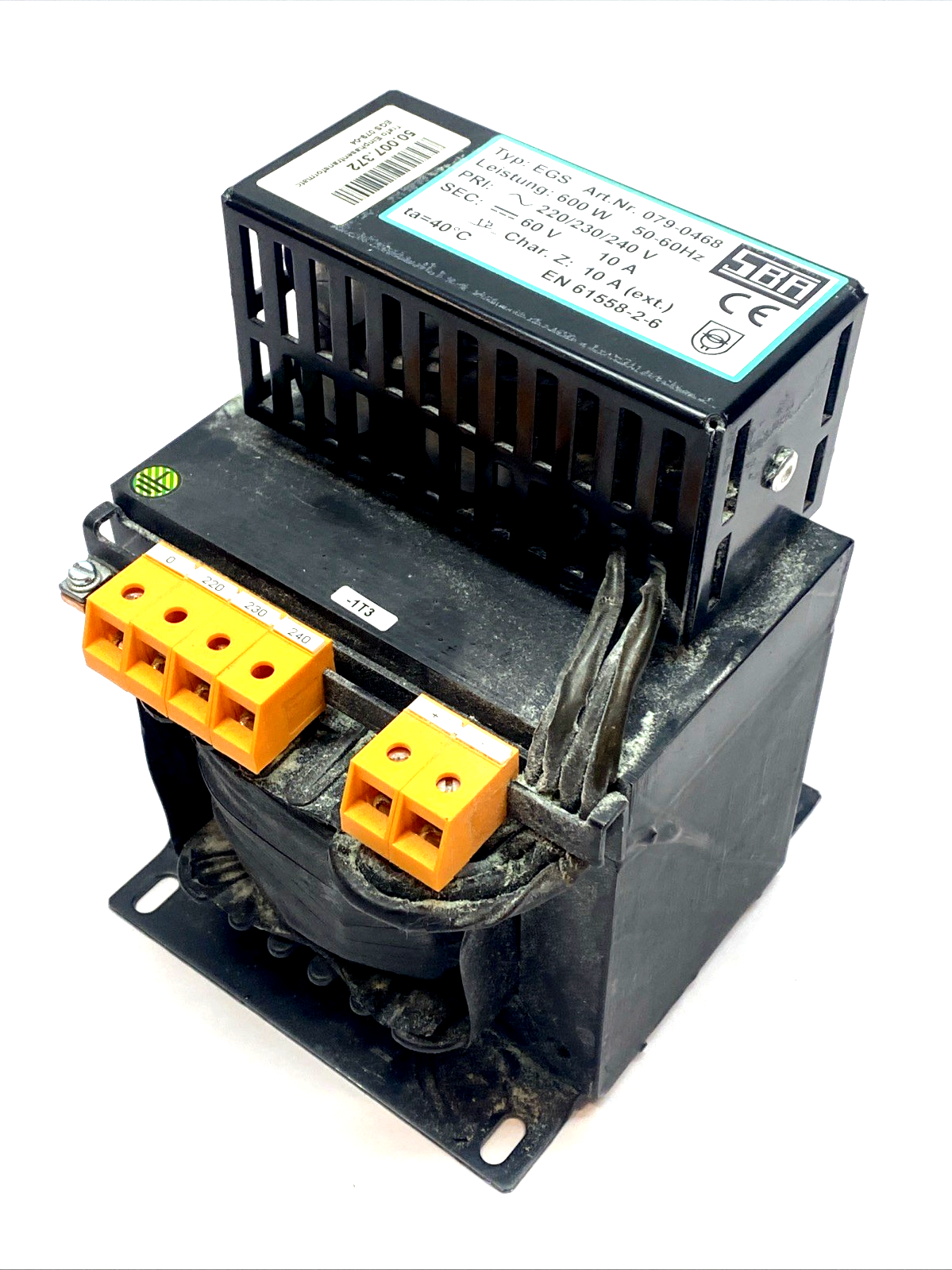 EGS 079-0468 | SBA 600W 60V 10A Safety Isolating Transformer 220/240V