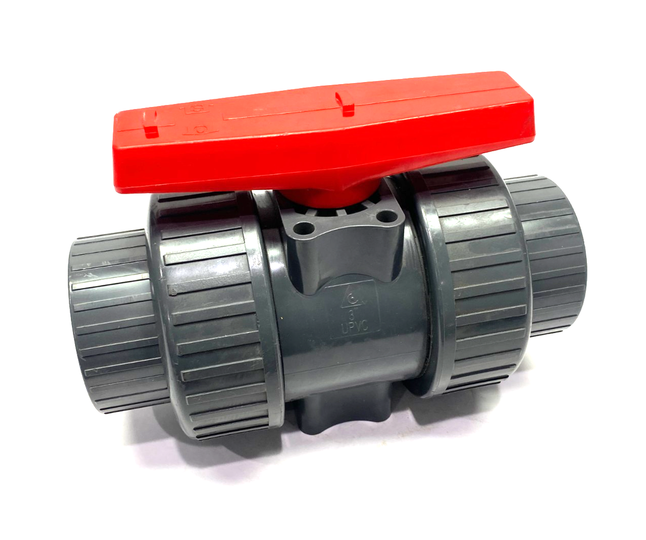Double Union 3" UPVC Ball Valve, Slip Sockets - New Other