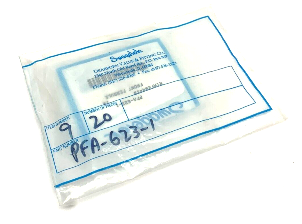 PFA-623-1 | Swagelok PFA-623-1 Front Ferrule Tube Fitting PACK OF 20