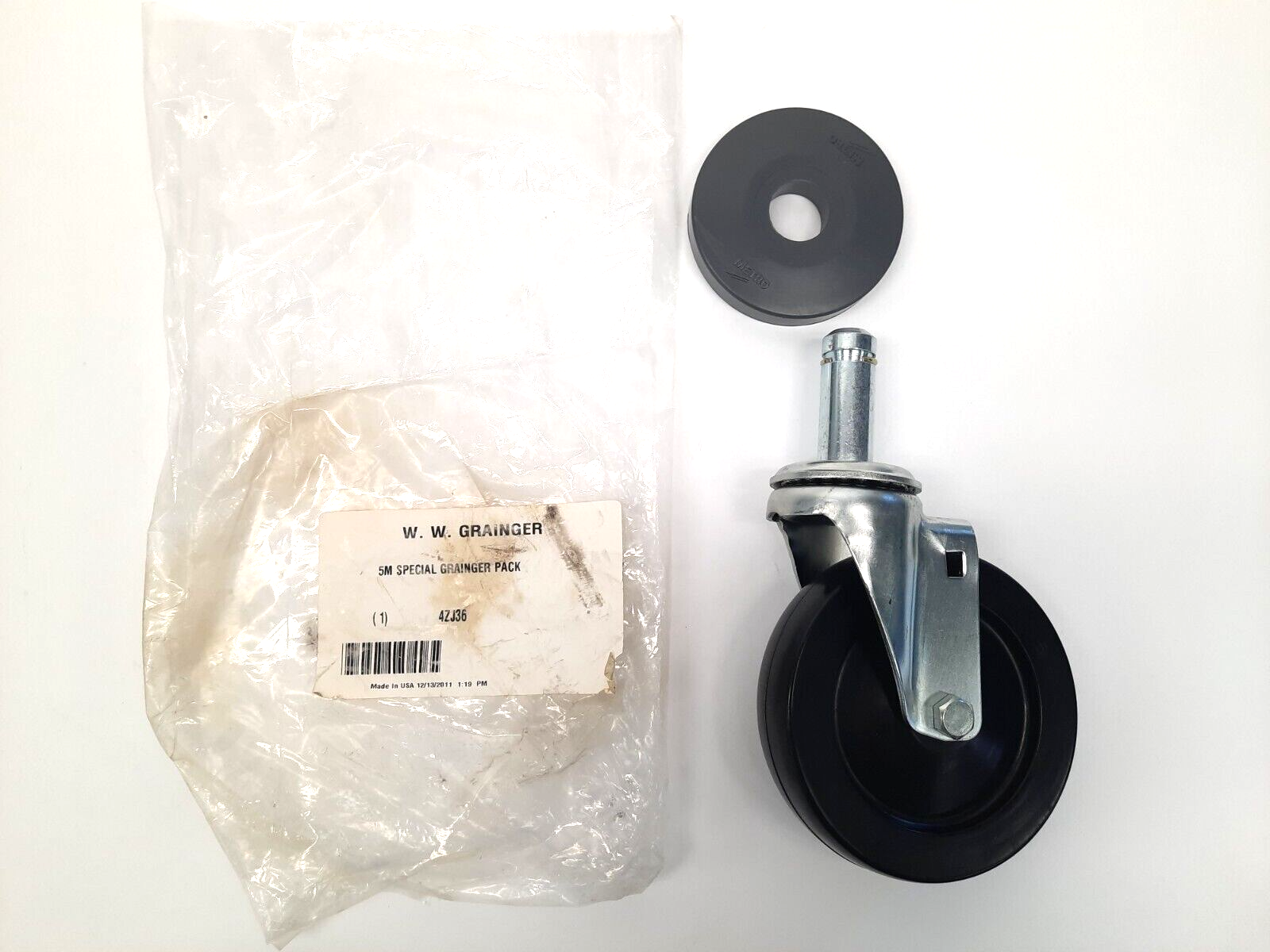 4ZJ36 | Metro 4ZJ36 Replacement Caster, 5" Wheel Dia, 200lb Load Rating