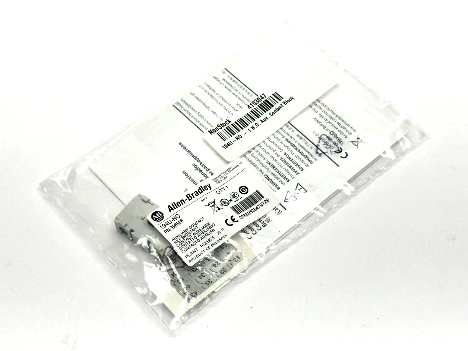 194U-NO | Allen Bradley 194U-NO Ser A Auxiliary Contact