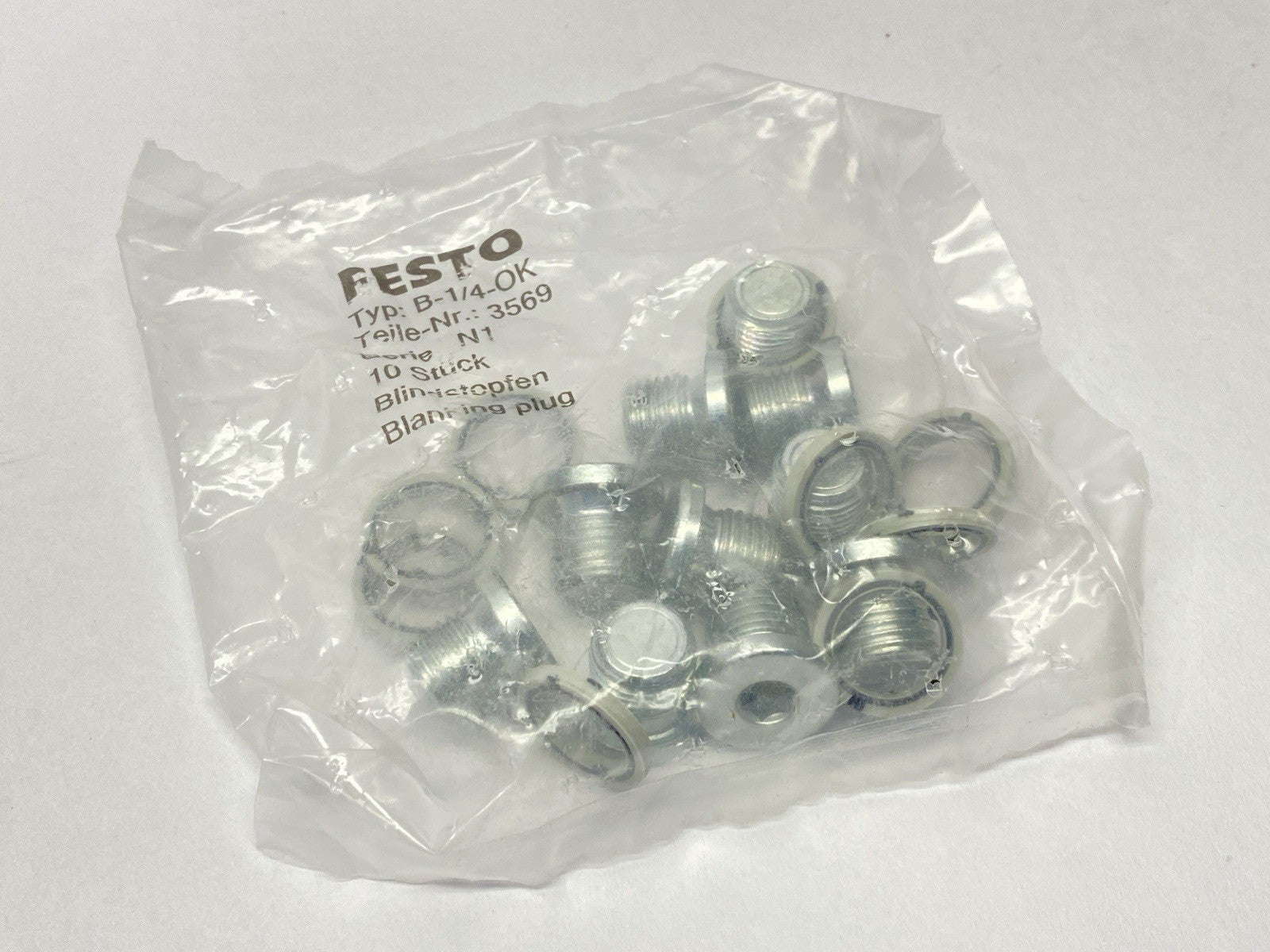 B-1/4-OK | Festo B-1/4-OK Blanking Plug 3569 PKG OF 10