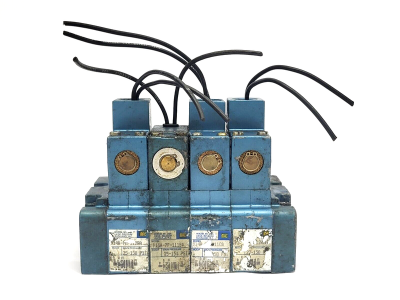MAC Valves Manifold Base Assembly 1/2" w/ Solenoid Valves 25-150PSI LO ...