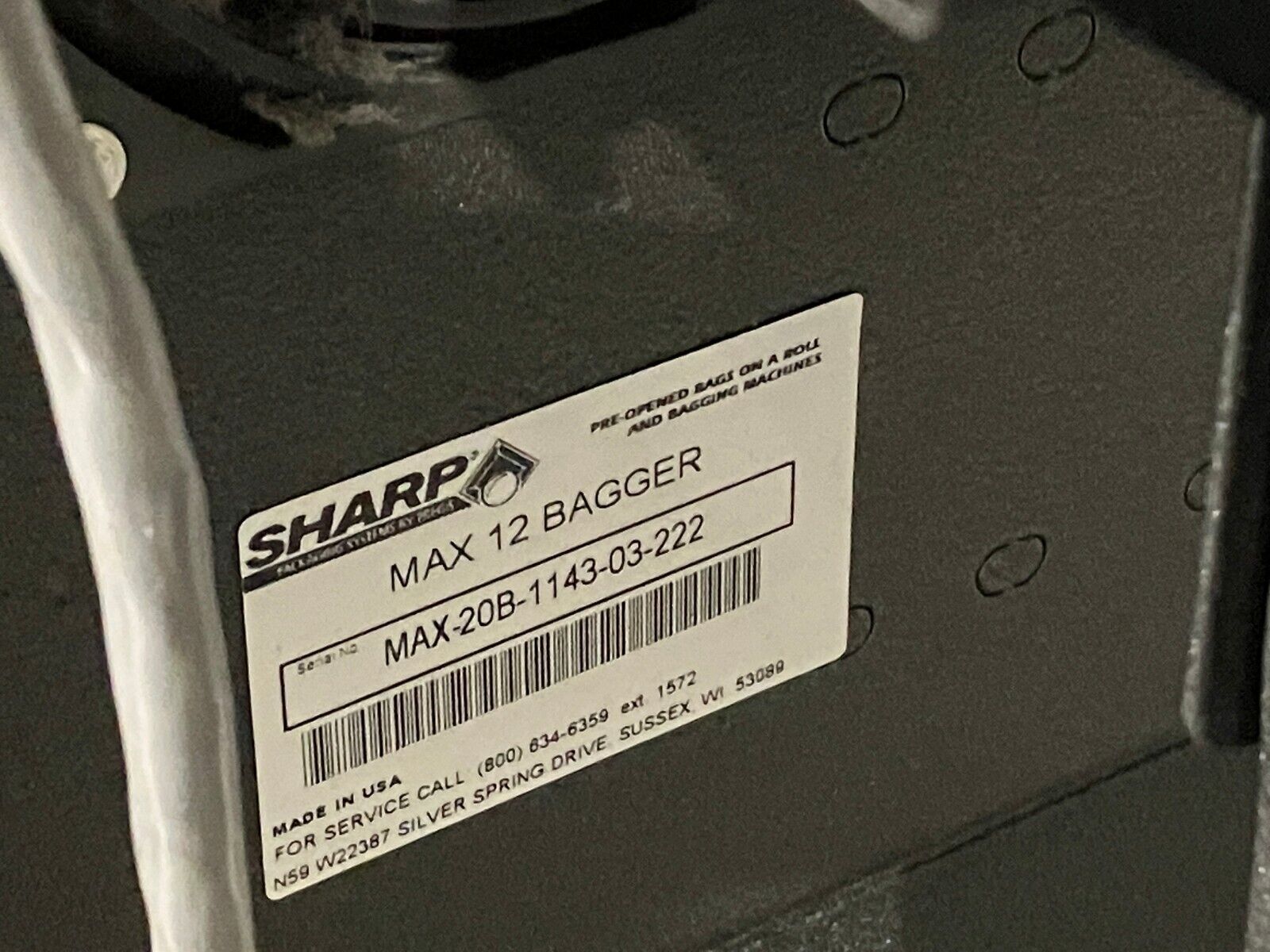 Pregis Sharp MAX 12 Bagger Continuous Roll Bagging System, Mark II Con ...